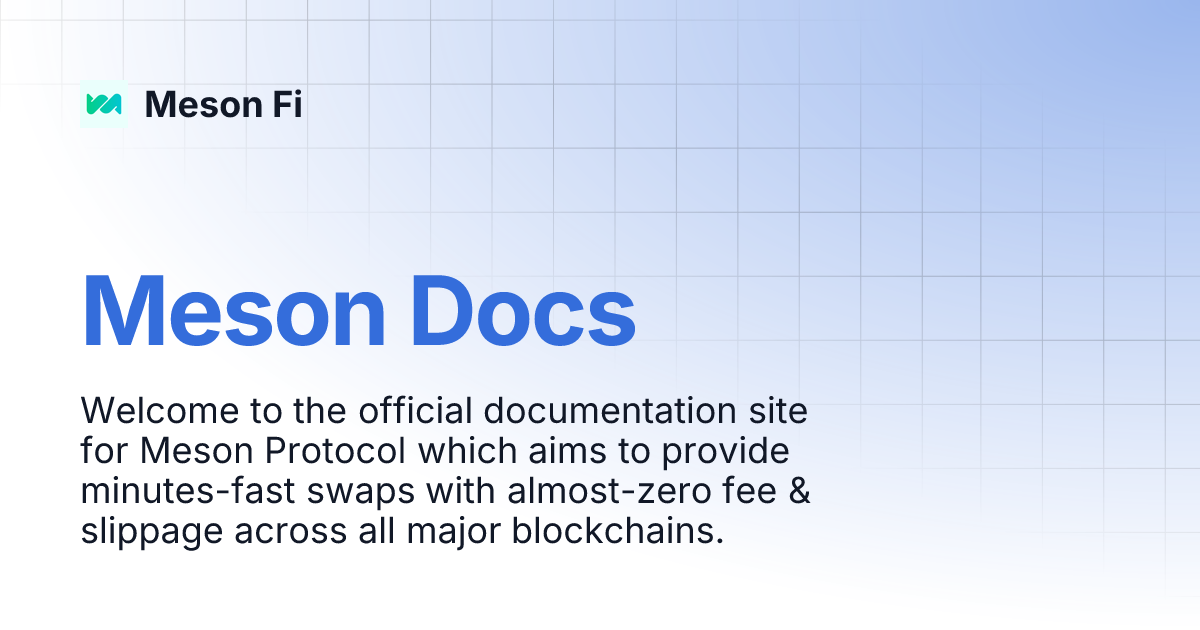 Meson Docs | Meson Fi